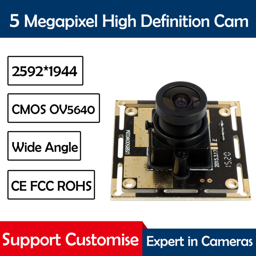 ELP Wide Angle 2592×1944 Resolution Industrial 5MP OV5640 Camera Module ...