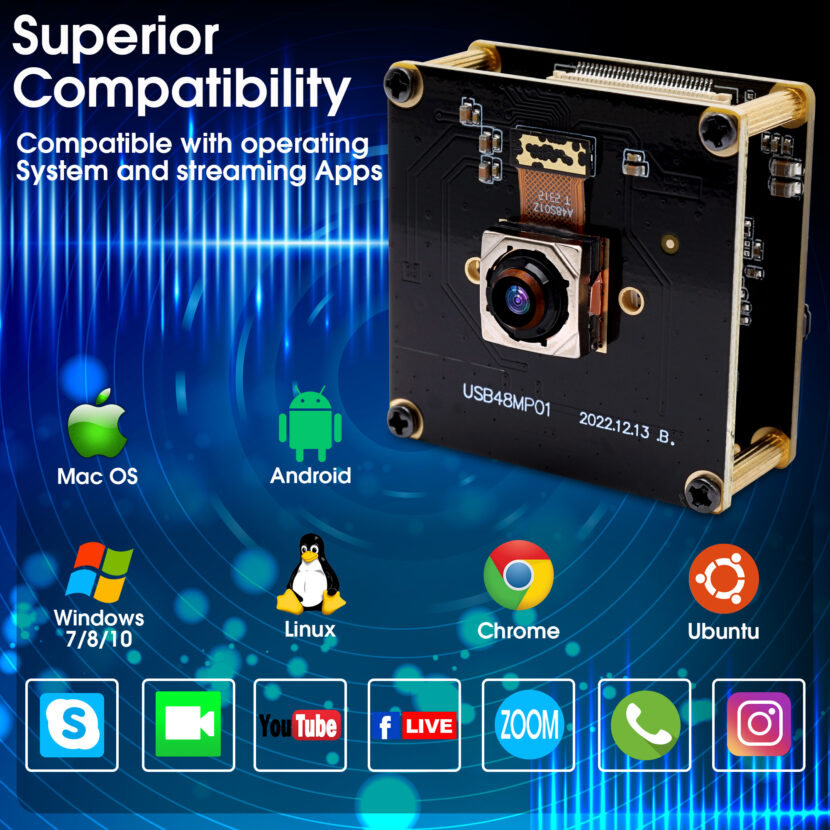 ELP Ultra HD 48MP Fast Autofocus USB Camera Module 8000*6000 UVC Free ...