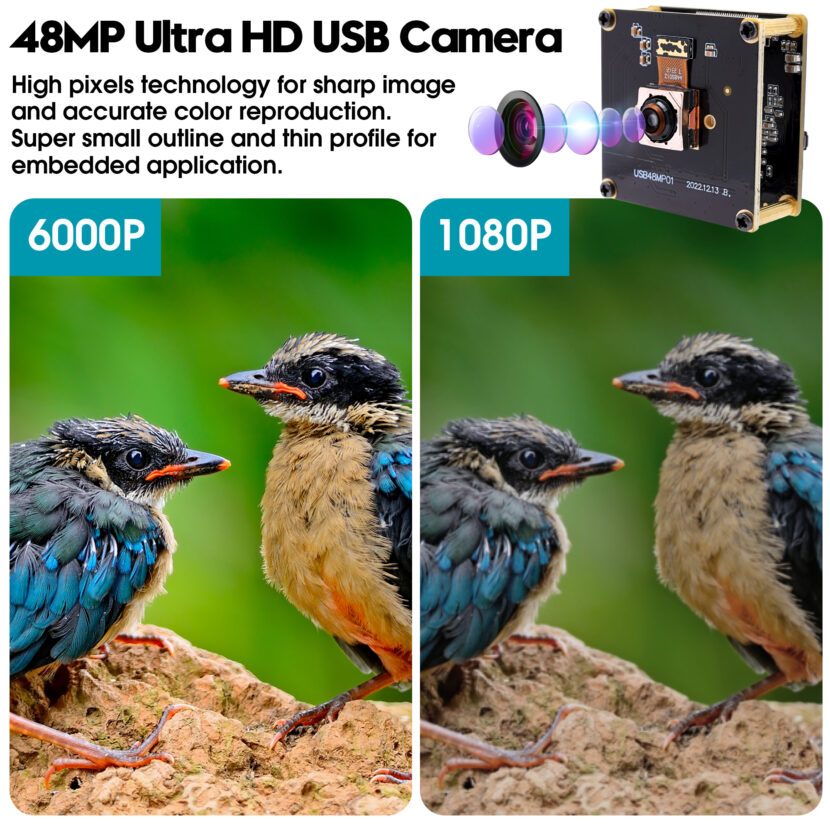 ELP Ultra HD 48MP Fast Autofocus USB Camera Module 8000*6000 UVC Free Driver USB Webcam for ...